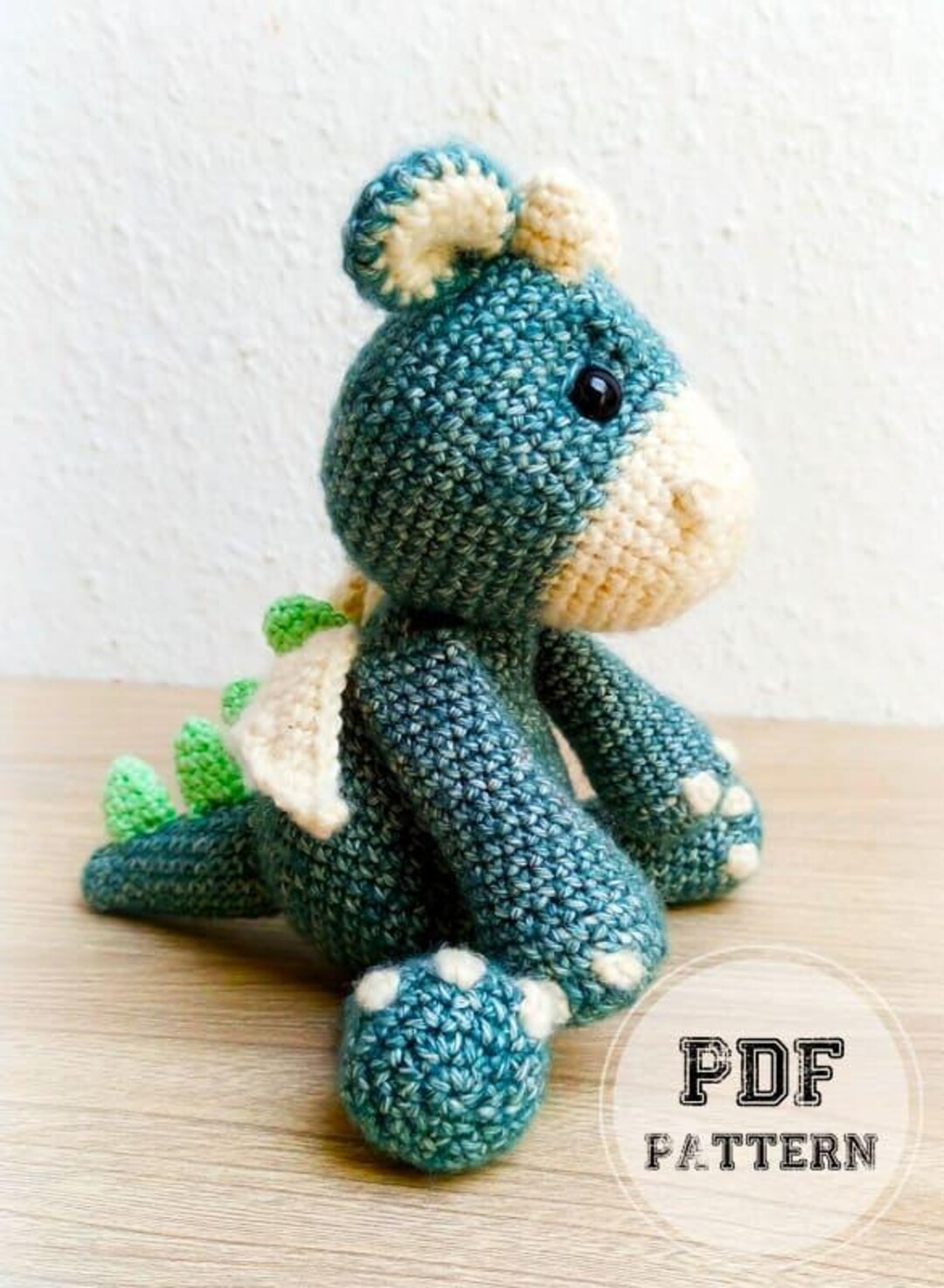 Little Dragon Amigurumi Crochet Pattern PDF, Cute Dinosaur Soft Toy ...