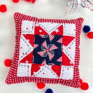Handmade Pincushion Quilted Pincushion Sewing Accessory Patriotic Pin ...