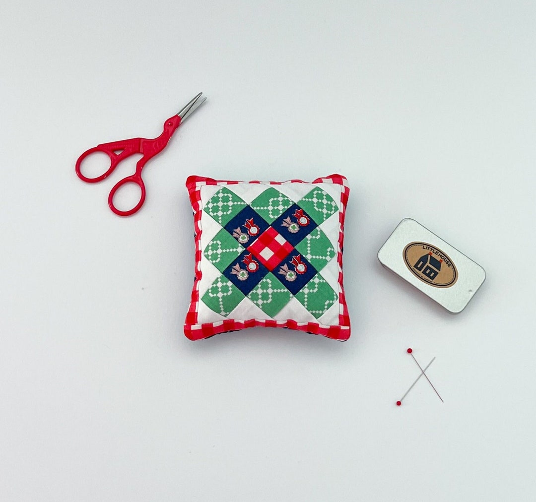 Cross Stitched Granny Square Pincushion Quilted Pincushion Sewing ...