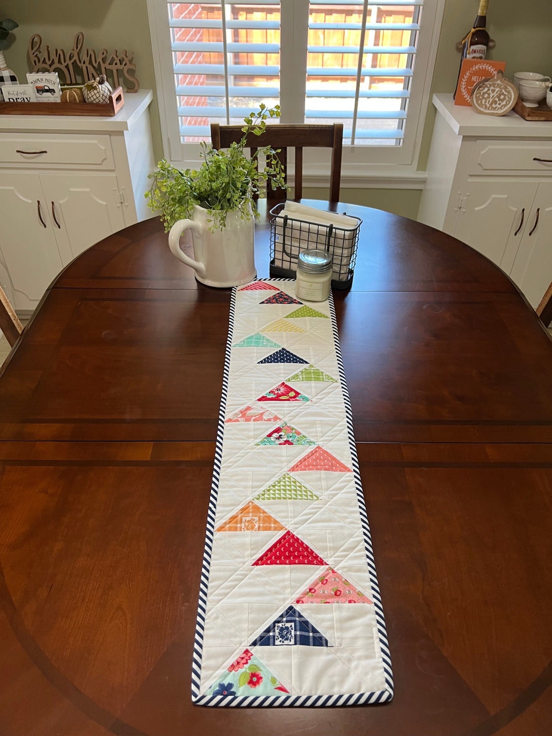 Scrappy Skinny Hand Quilted Runner - Etsy
