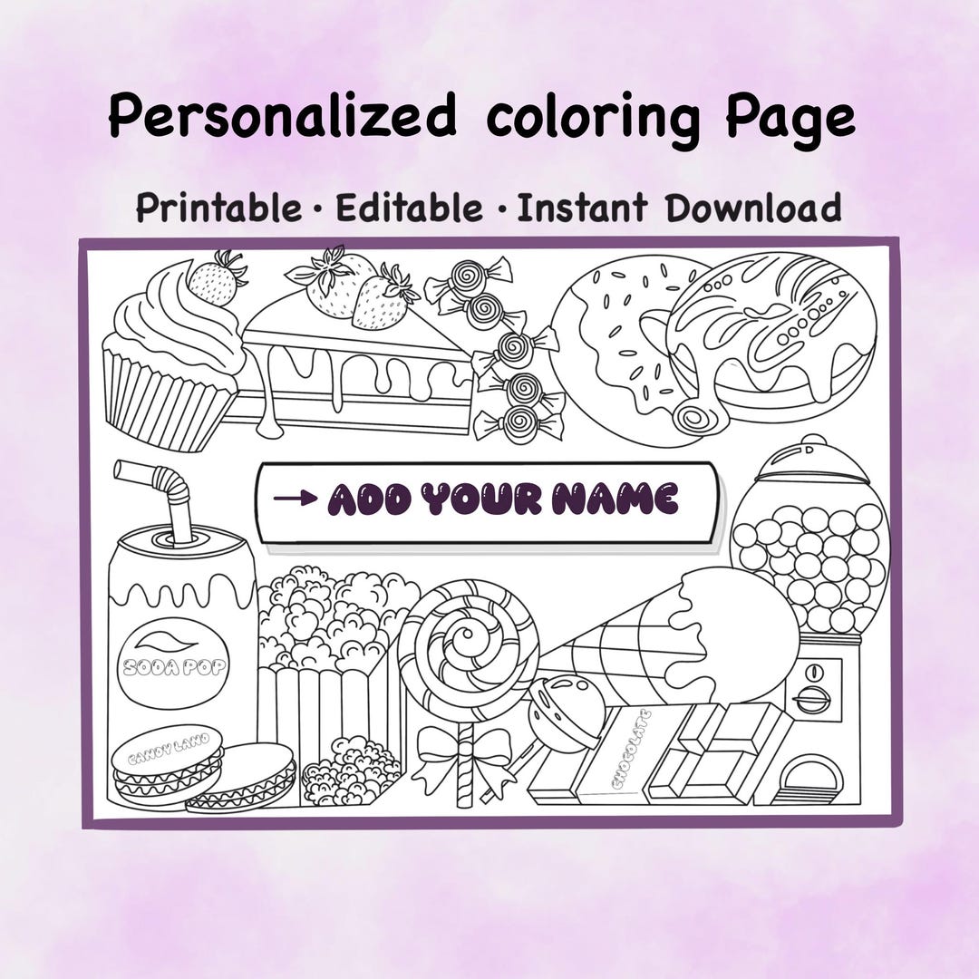 Personalized Coloring Page | Editable Name Template | Printable ...