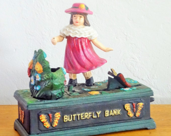 Cast Iron Mechanical Butterfly Bank, Collectible Bank - Etsy