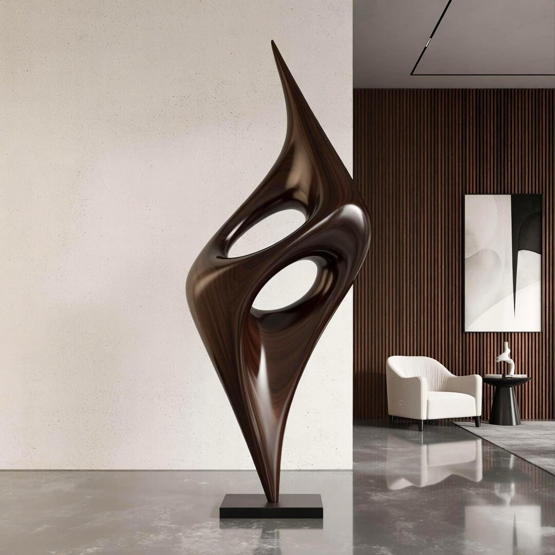 Luxury Modern Abstract Wood Sculpture for Interior Spaces | Handcrafted ...