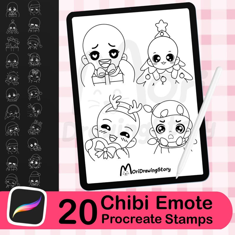 20 Christmas Chibi Emote Stamps for Procreate – Twitch & Discord ...