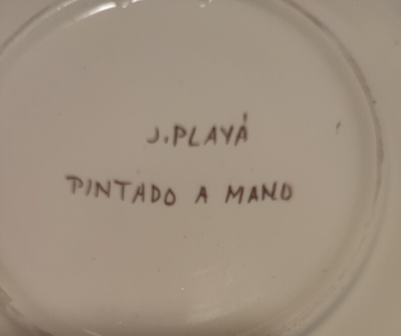 Vintage Hand-painted Spanish Pottery Plate, J. Playa Folk Art - Etsy