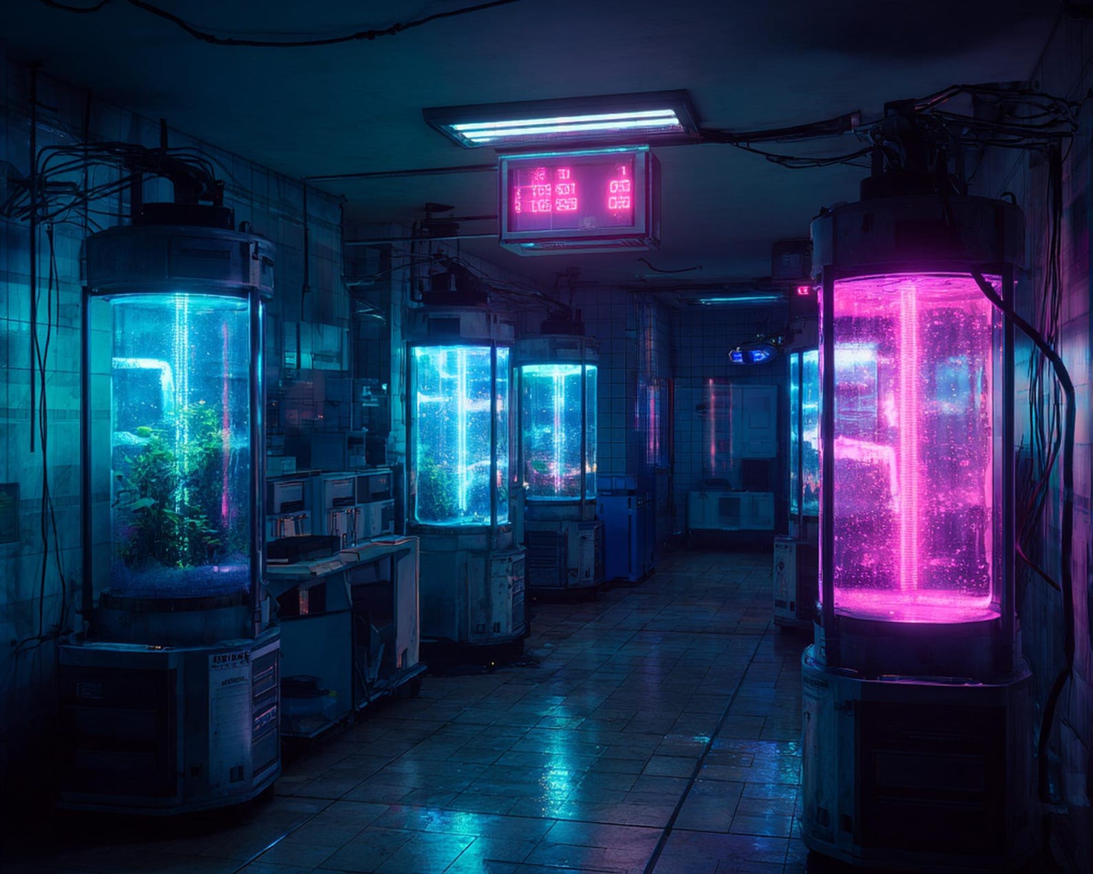 Research Chamber Lab Backgrounds – Cyberpunk Sci-fi Interior PNG Pack ...