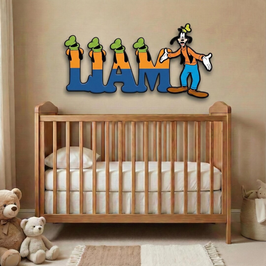 Personalized Goofy Name Sign, Kids Room Wall Decor, Custom Nursery Name ...