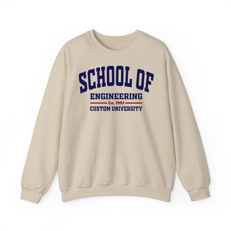 School of Engineering Custom University EST Date Sweatshirt Hoodie T ...