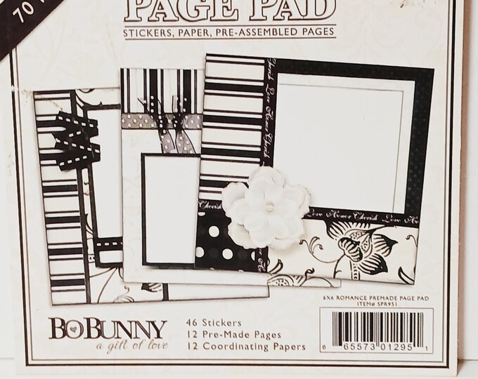 Bo Bunny 4x4 Premade Page Pad With Stickers, 12 Pre-assembled Pages ...