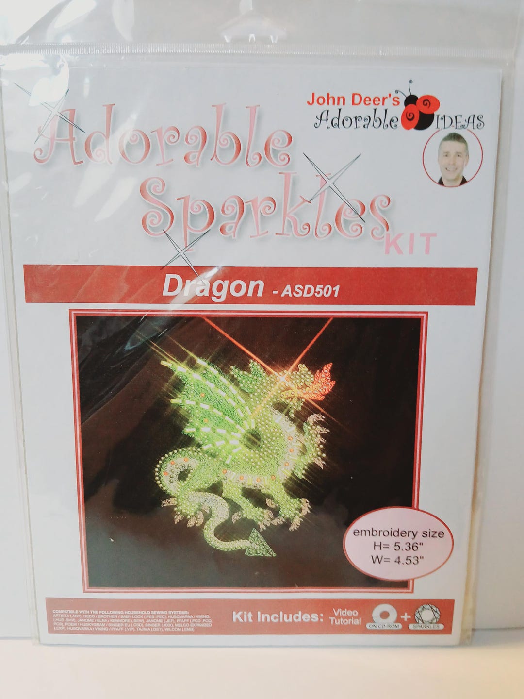 Dragon Embroidery Kit: Iron-on Sparkles, Rhinestone Overlay - Etsy