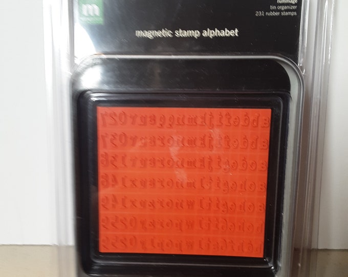 Memory Makers Magnetic Stamp Alphabet Rummage in Tin Organizer and 231 ...