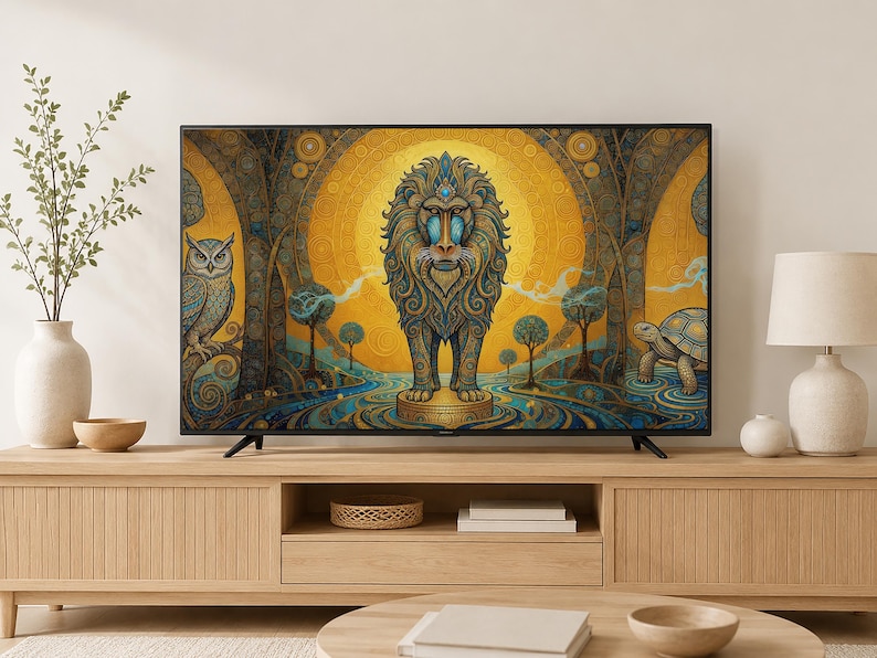 Mandrill Owl Turtle TV Art 4K 8K | Mosaic Nature Screen Art | Samsung ...