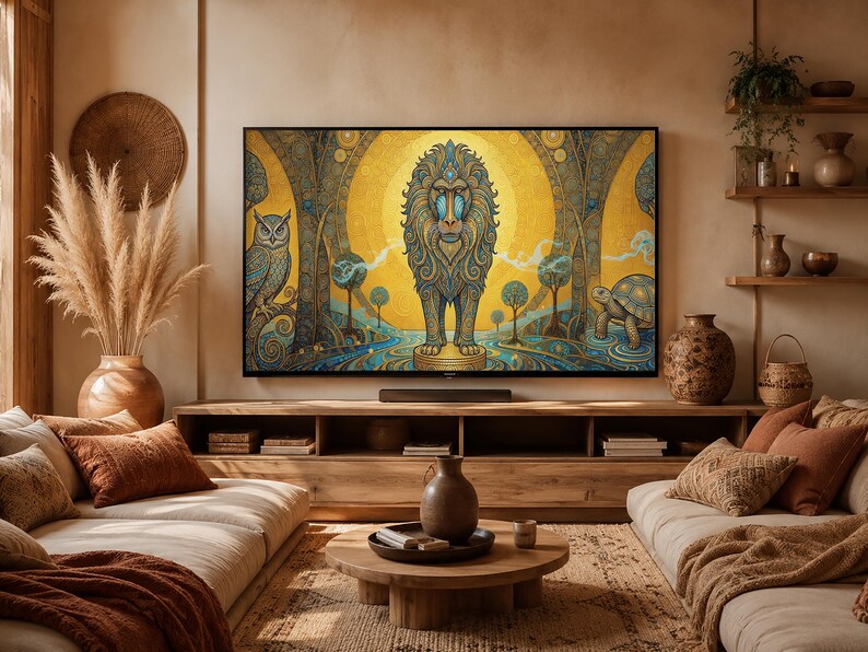 Mandrill Owl Turtle TV Art 4K 8K | Mosaic Nature Screen Art | Samsung ...