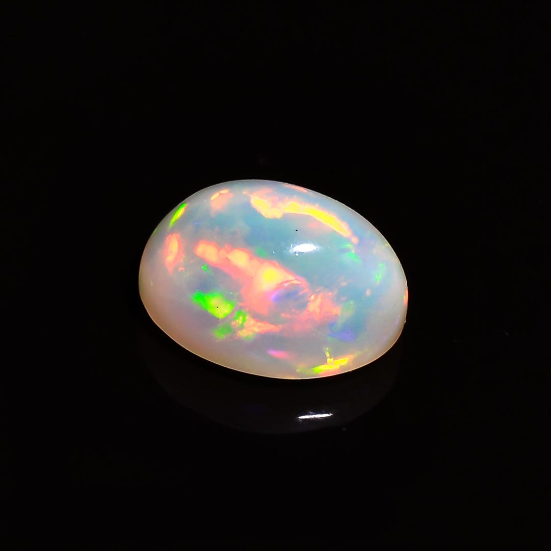 Natural Ethiopian Black Opal Cabochon | Untreated Opal | High Fire Play ...