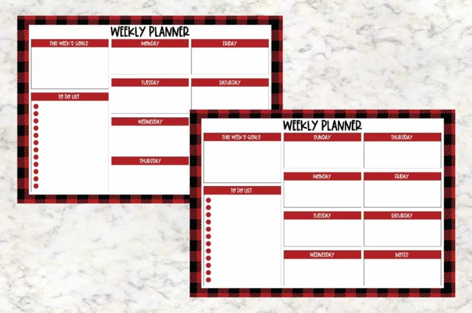 Buffalo Plaid Printable Digital Planner-daily/weekly/monthly/yearly-pdf ...
