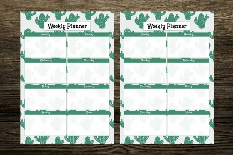 Cactus Printable Digital Planner-daily/weekly/monthly/yearly-pdf, JPEG ...