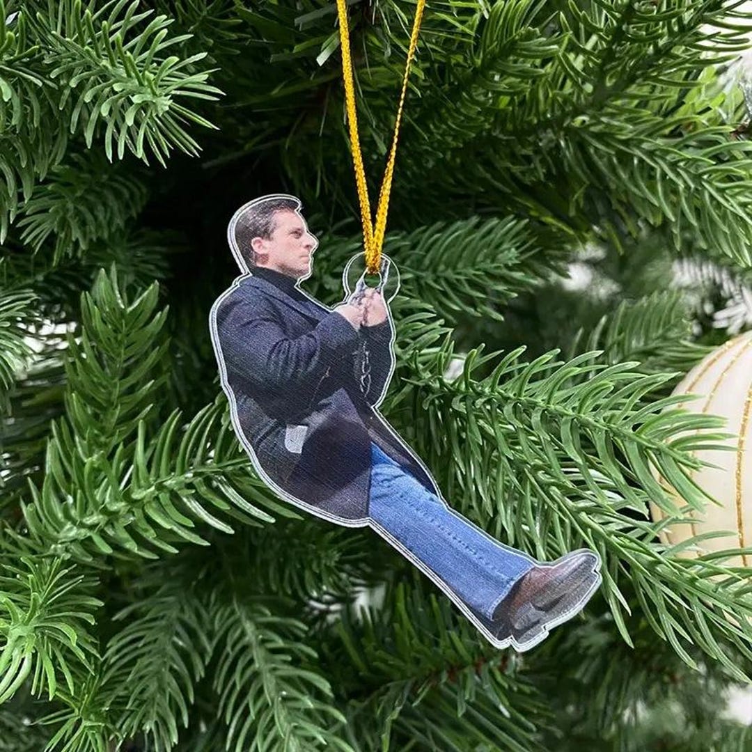 The Office Christmas Acrylic Ornament, Michael Scott Dwight Schrute ...