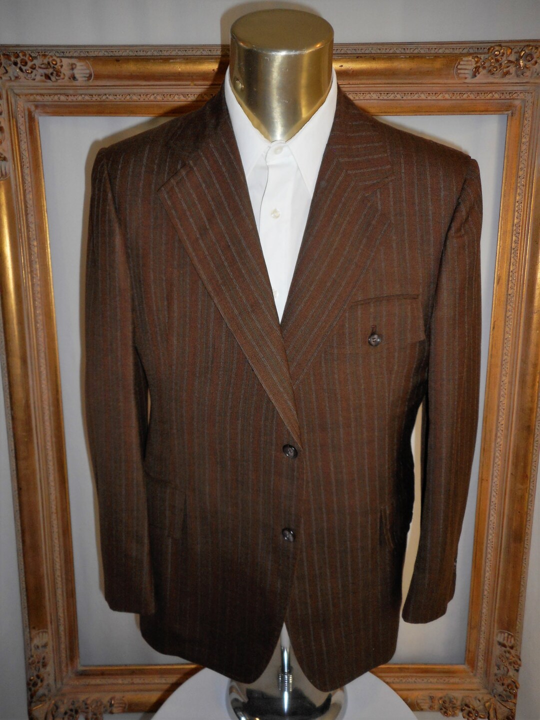 Vintage 1960/70's Lord Philips Brown Wool Striped Sport Coat Size 44 - Etsy