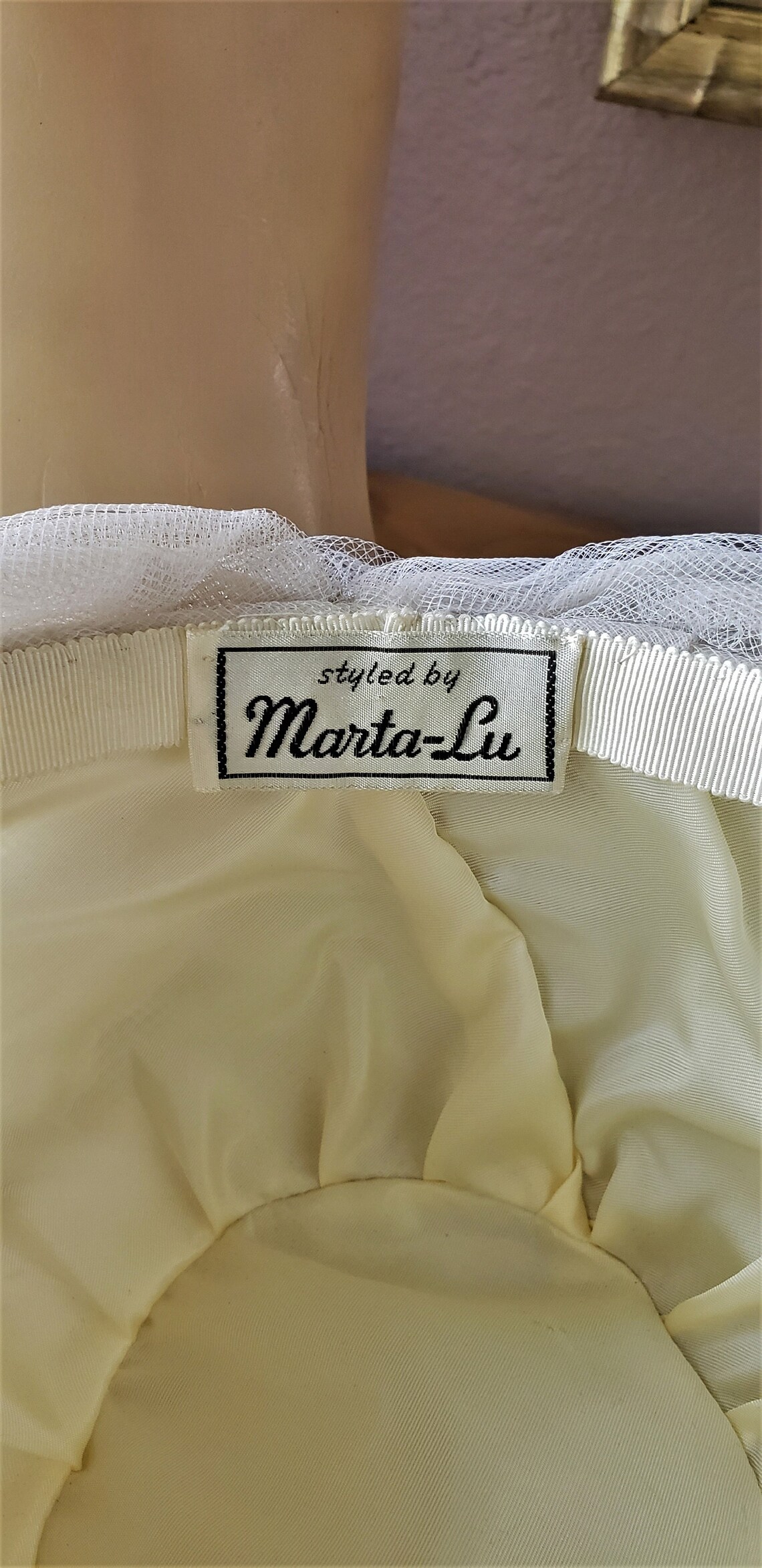 Vintage 1960's Marta-lu Pale Grey Netting Hat With Velvet - Etsy