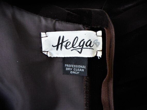 Vintage 1970's Helga Chocolate Brown Velvet Striped E… - Gem