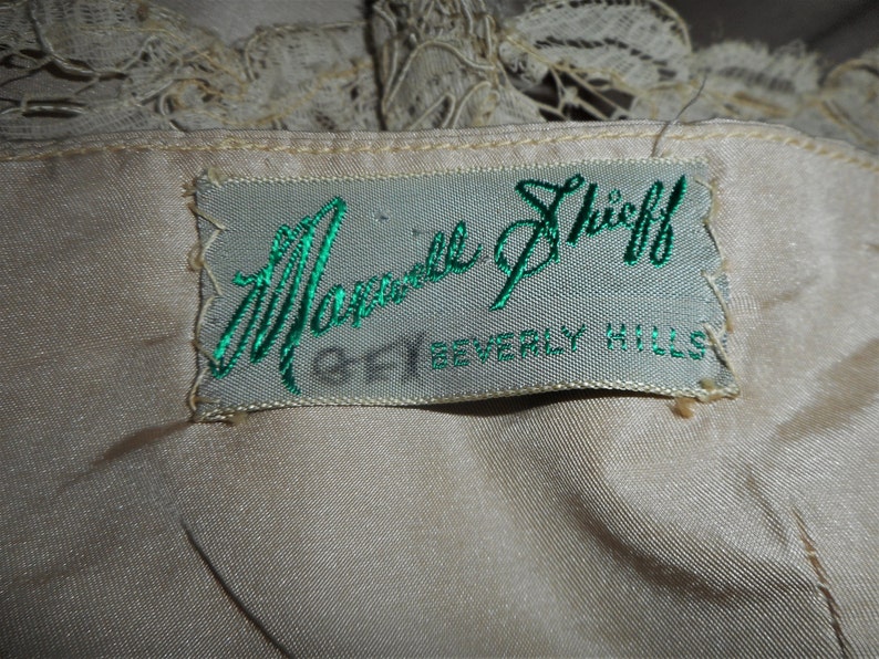 Vintage 1950's Maxwell Shieff Beige Lace & Ruffle Dress | Etsy