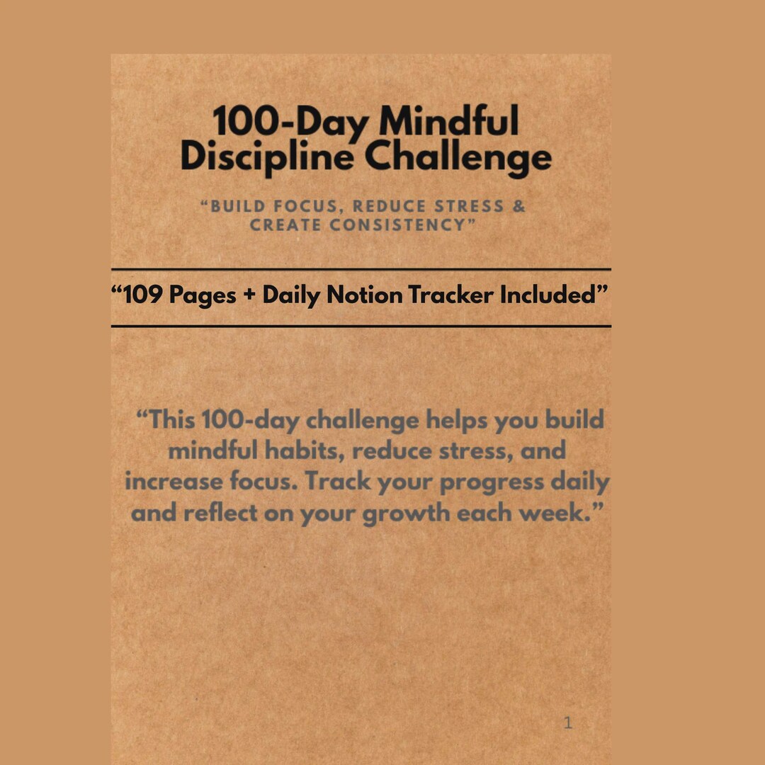 100 Day Discipline Challenge Guide | Habit Tracker PDF Printable ...
