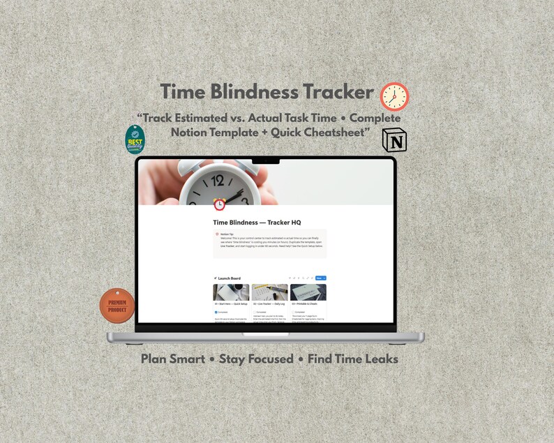 ADHD Time Management: Time Blindness Tracker Notion Template (printable ...
