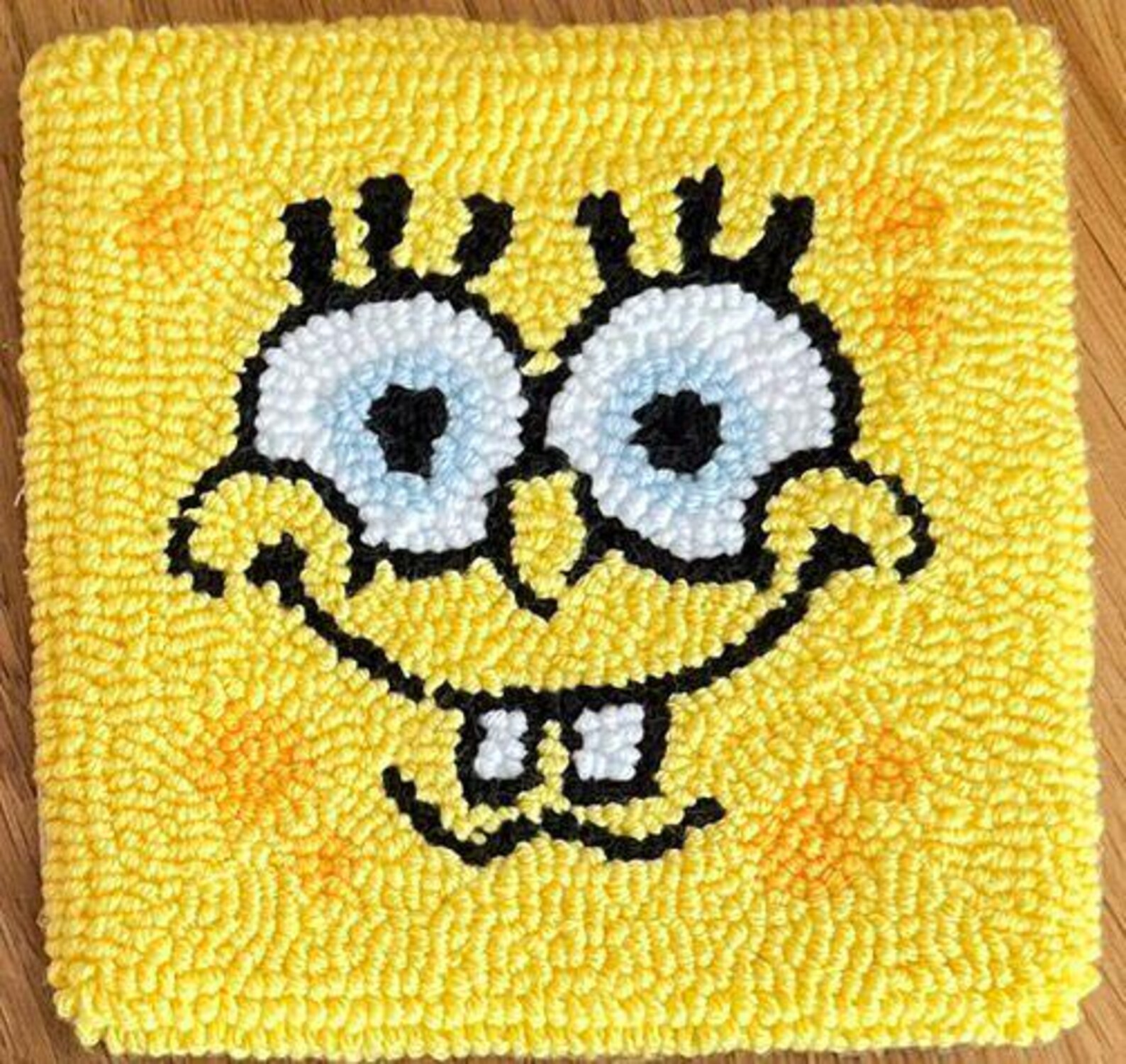 Cartoon Sponge Punch Needle Coaster, Cartoon Mug Mats, Fun Drink Rug ...