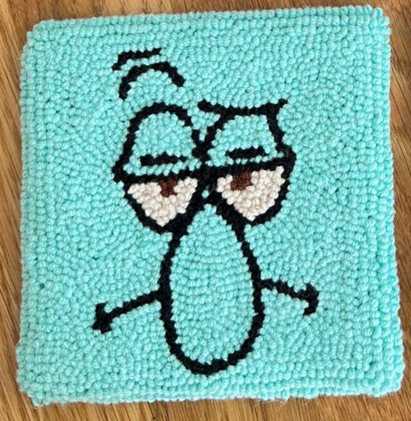 Cartoon Sponge Punch Needle Coaster, Cartoon Mug Mats, Fun Drink Rug ...