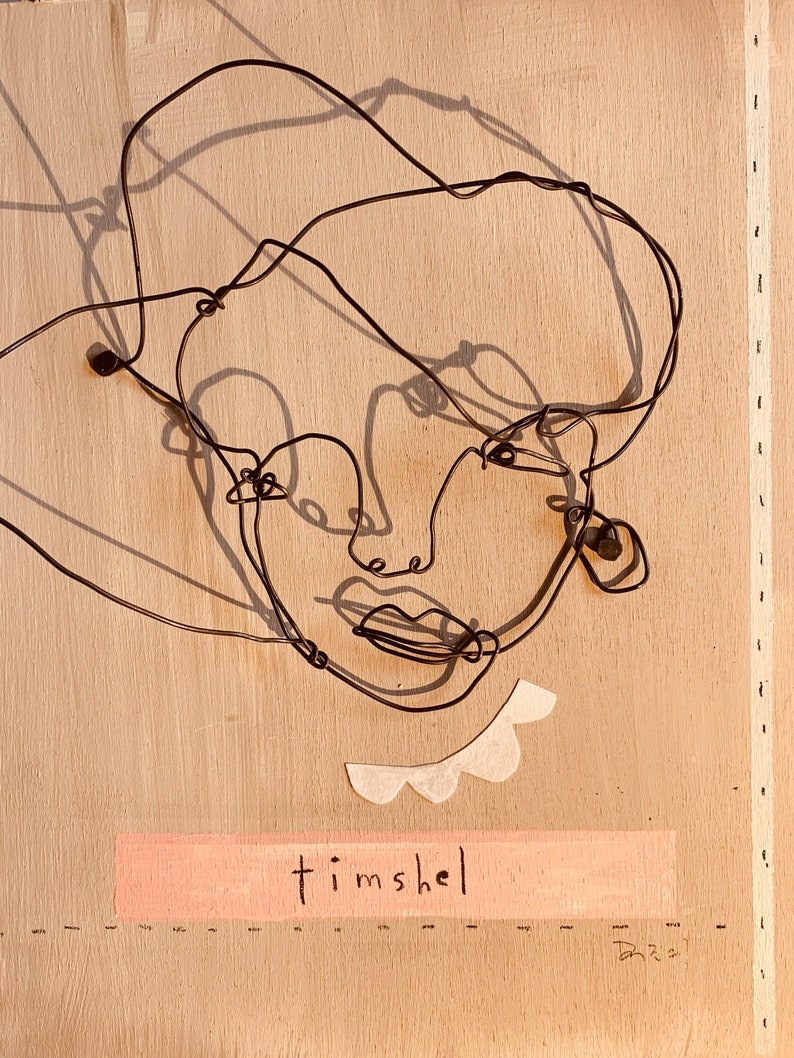 TIMSHEL Wire Sculpture & Collage, Acrylic Painting on Wood (8x10) - Etsy