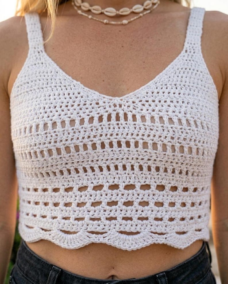 Crochet Beach Top Pattern | Women Boho Bralette & Swimwear Coverup ...