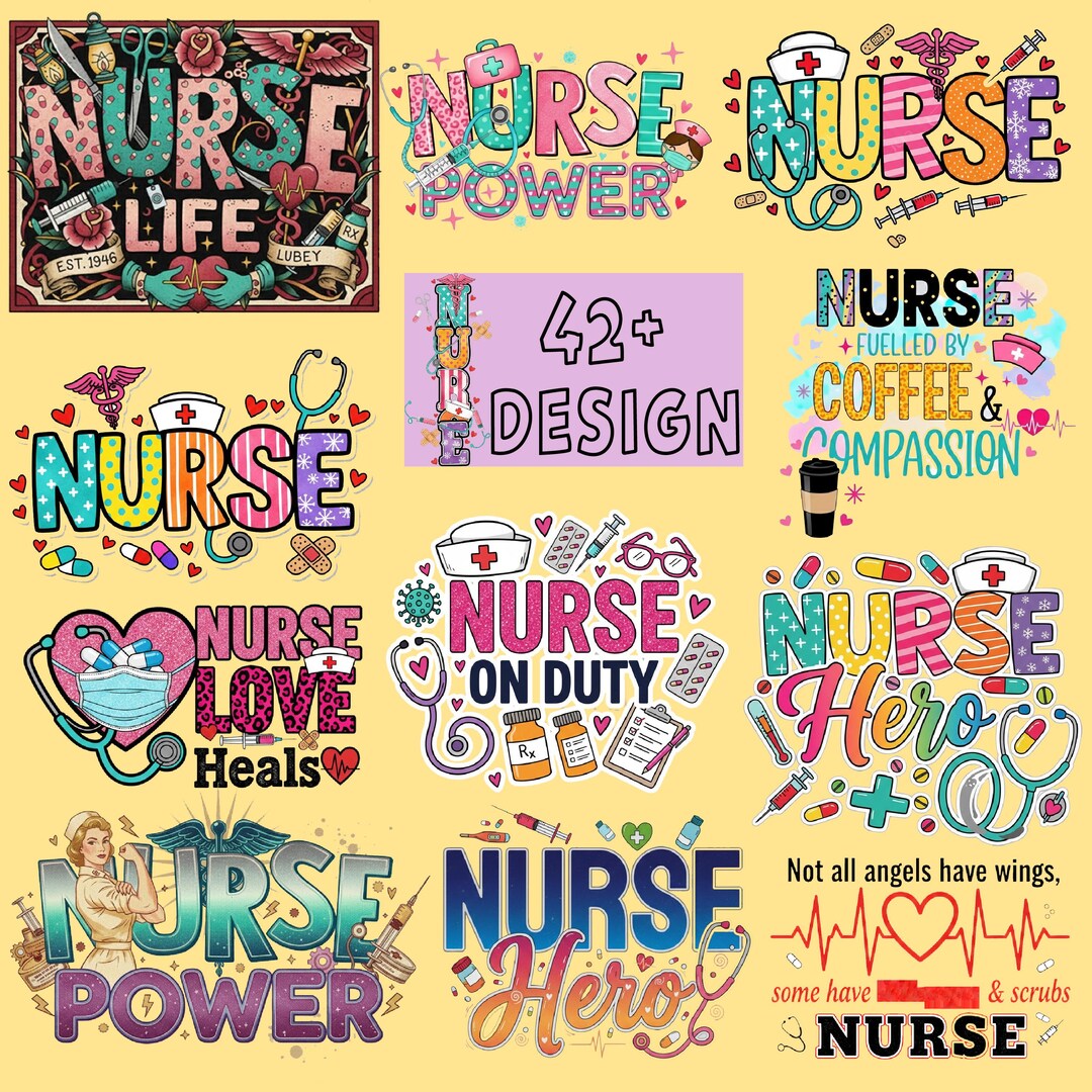 Nurse PNG Bundle, Nurse Clipart, Medical Career Svg, Shirt Designs ...