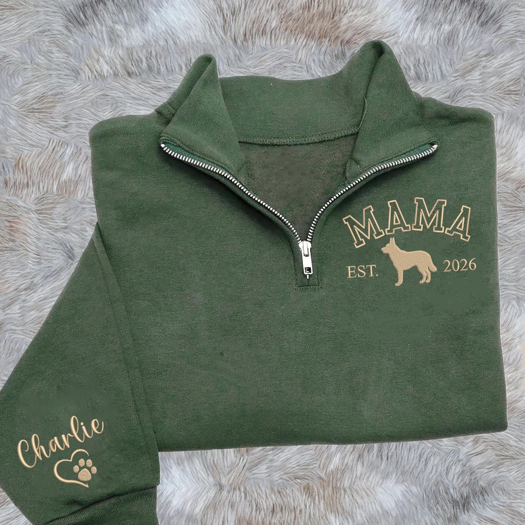 Custom Australian Cattle Dog Embroidered Quarter Zip Sweatshirt ...