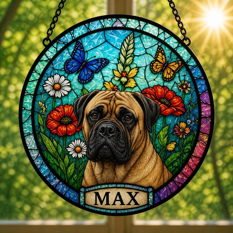 Bullmastiff Stained Glass - Etsy