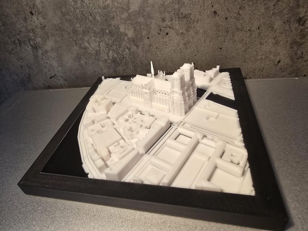 3D Printed Paris Landmark Map, Custom City Model - Etsy
