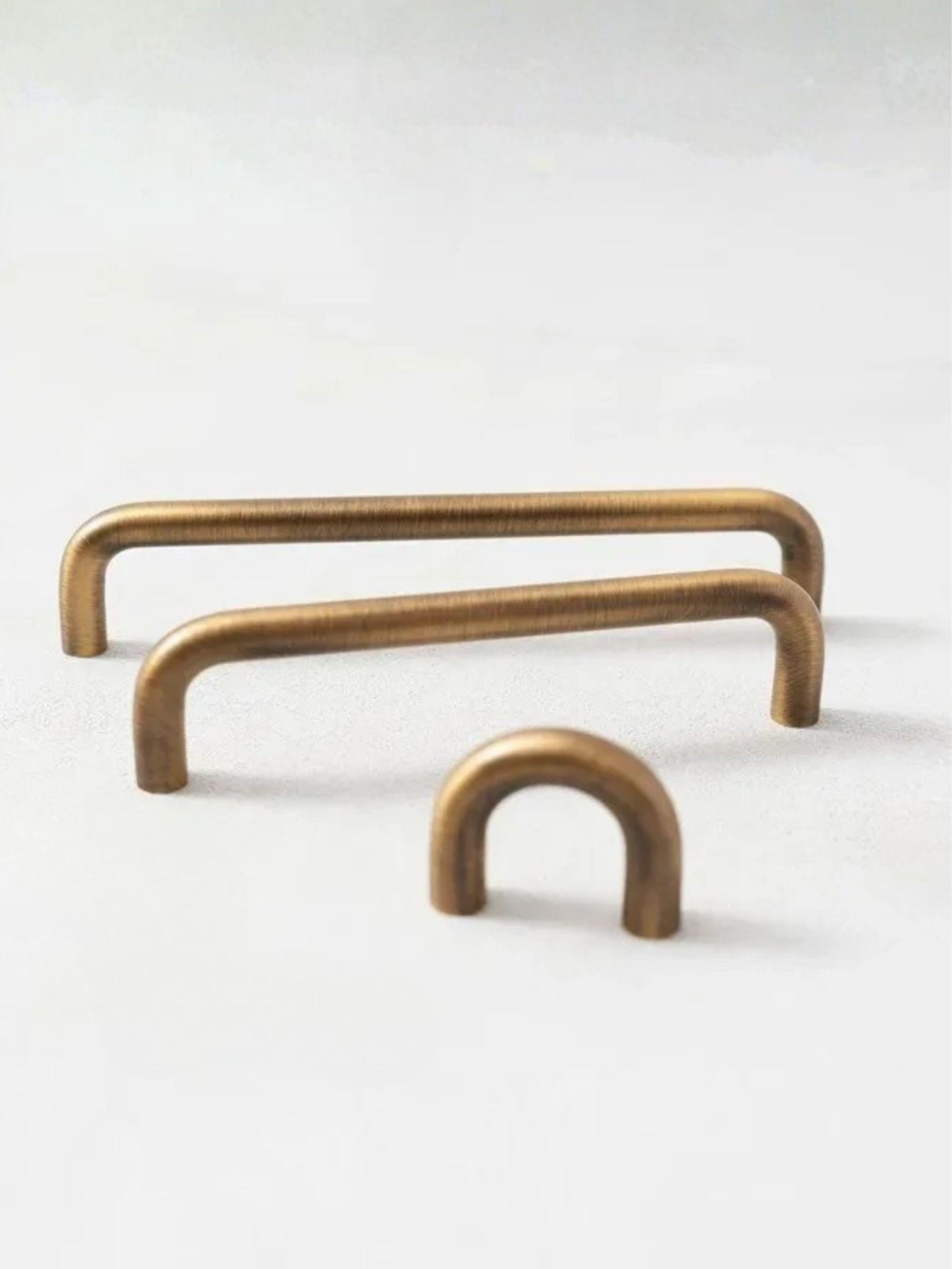 Antique Brass Pantry Door Handles – Minimalist Solid Brass Handle ...