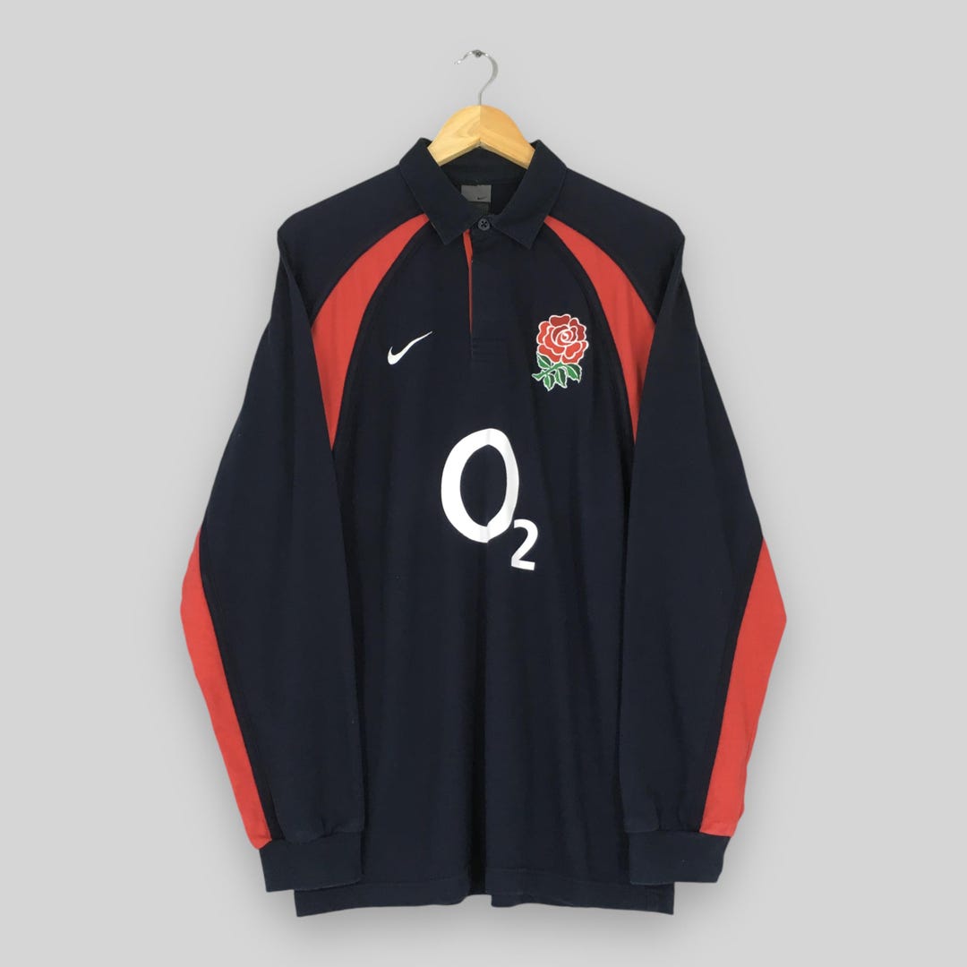 Vintage Y2k Nike O2 Red Roses England Polo Rugby Shirt Medium Nike ...