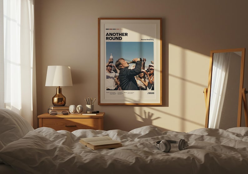 Another Round Movie Poster – Minimalist Film Art Print, Mads Mikkelsen ...