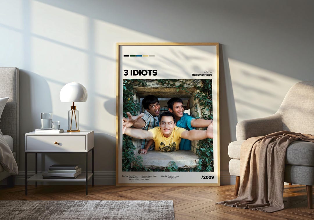 3 Idiots Movie Poster – Inspirational Bollywood Film Art Print ...