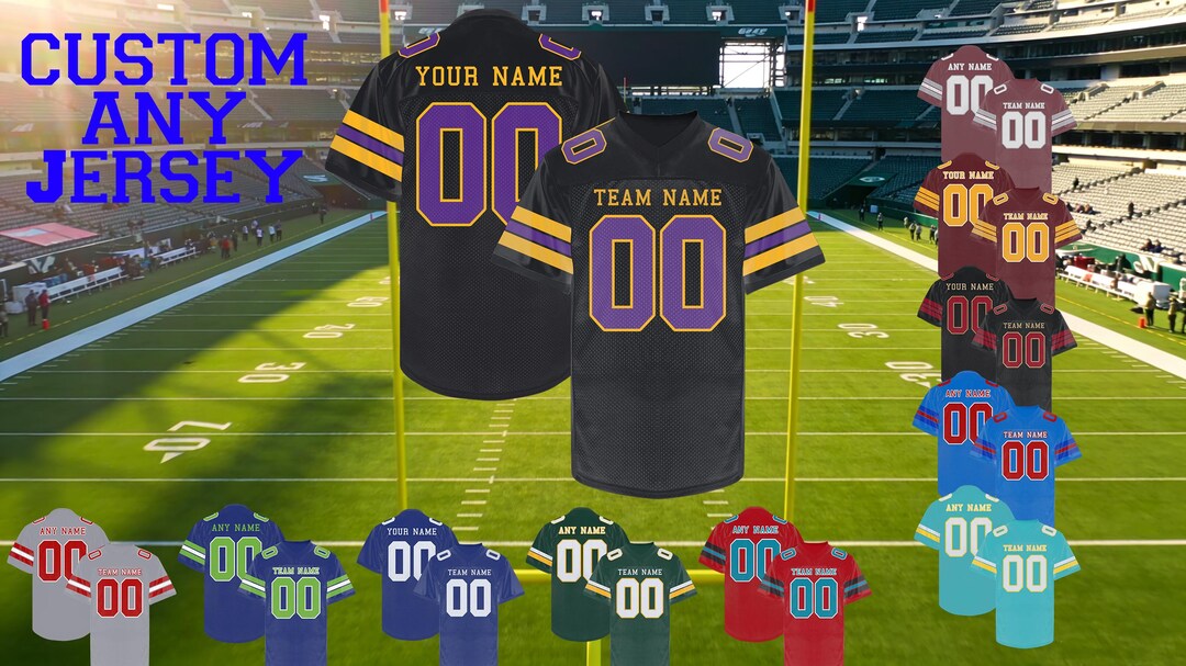 Custom Football Jersey, Personalized Printed Embroidered Logo Name Team ...