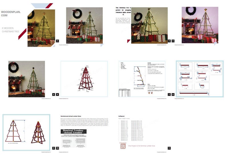 DIY Wooden Christmas Tree Plans | 3D Holiday Woodcraft PDF Download ...