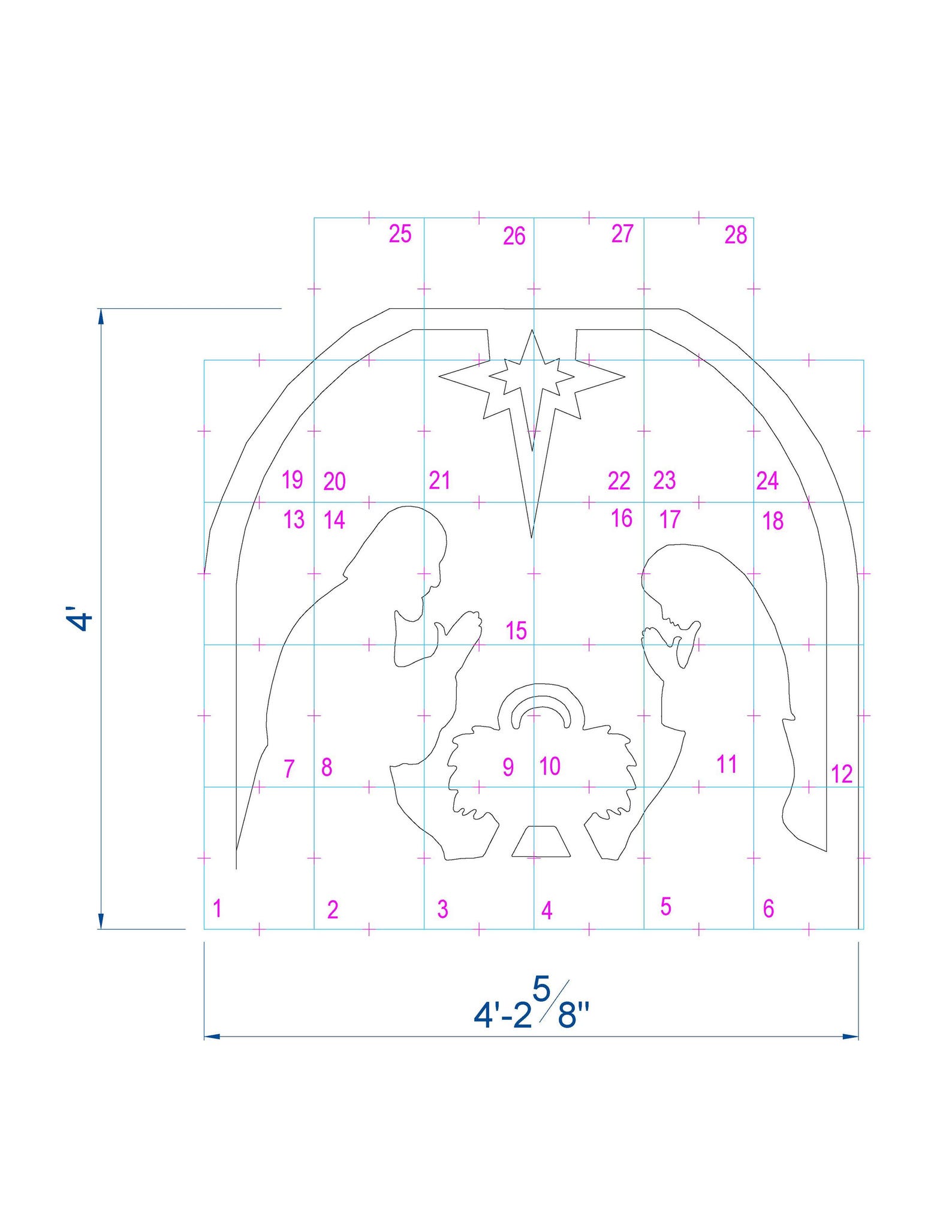 Christmas Nativity Template Printable / Trace and Cut Nativity ...