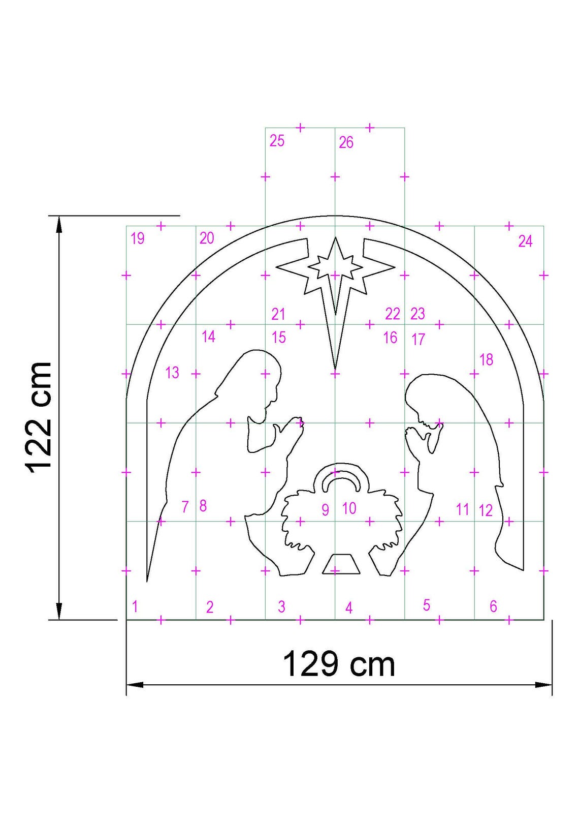 Christmas Nativity Template Printable / Trace and Cut Nativity ...