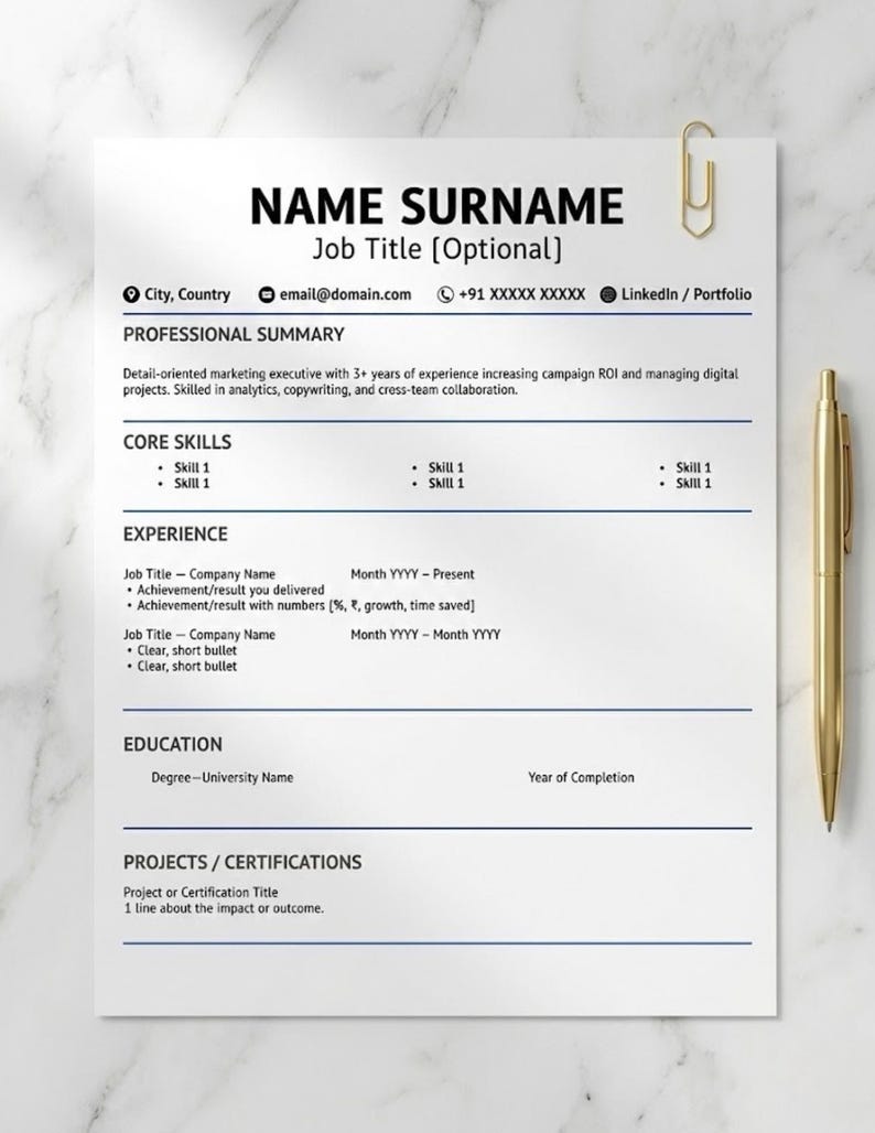 Clean Ats-friendly CV Template | Professional CV for Job Applications ...