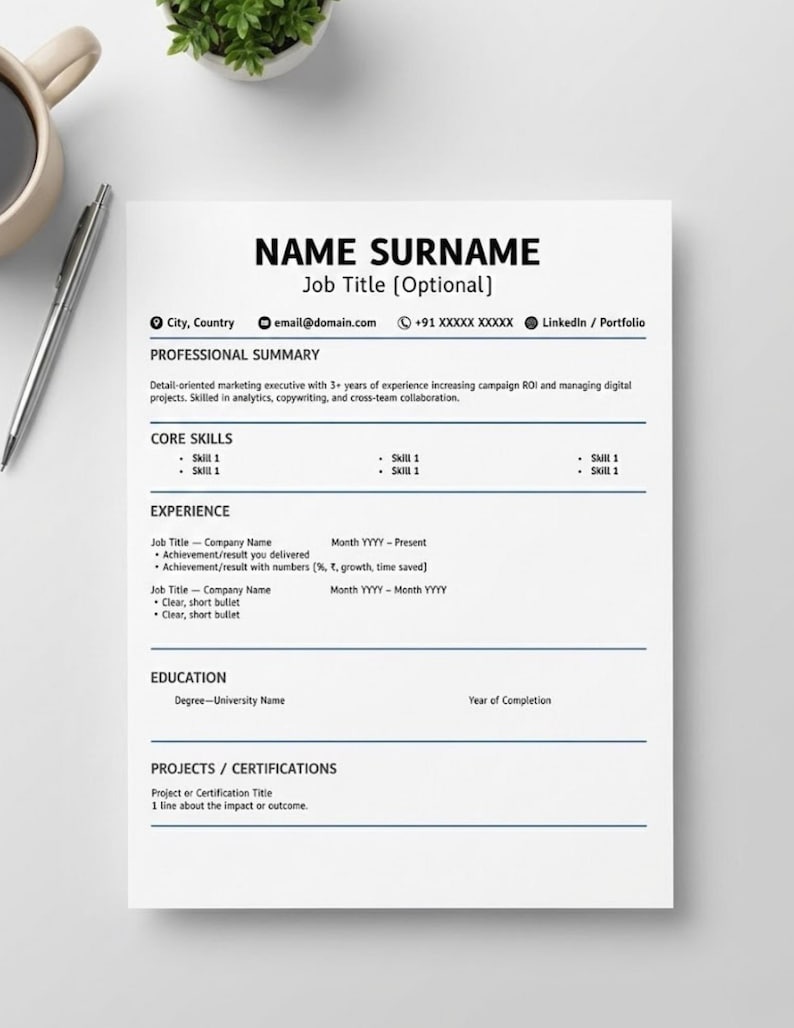 Clean Ats-friendly CV Template | Professional CV for Job Applications ...