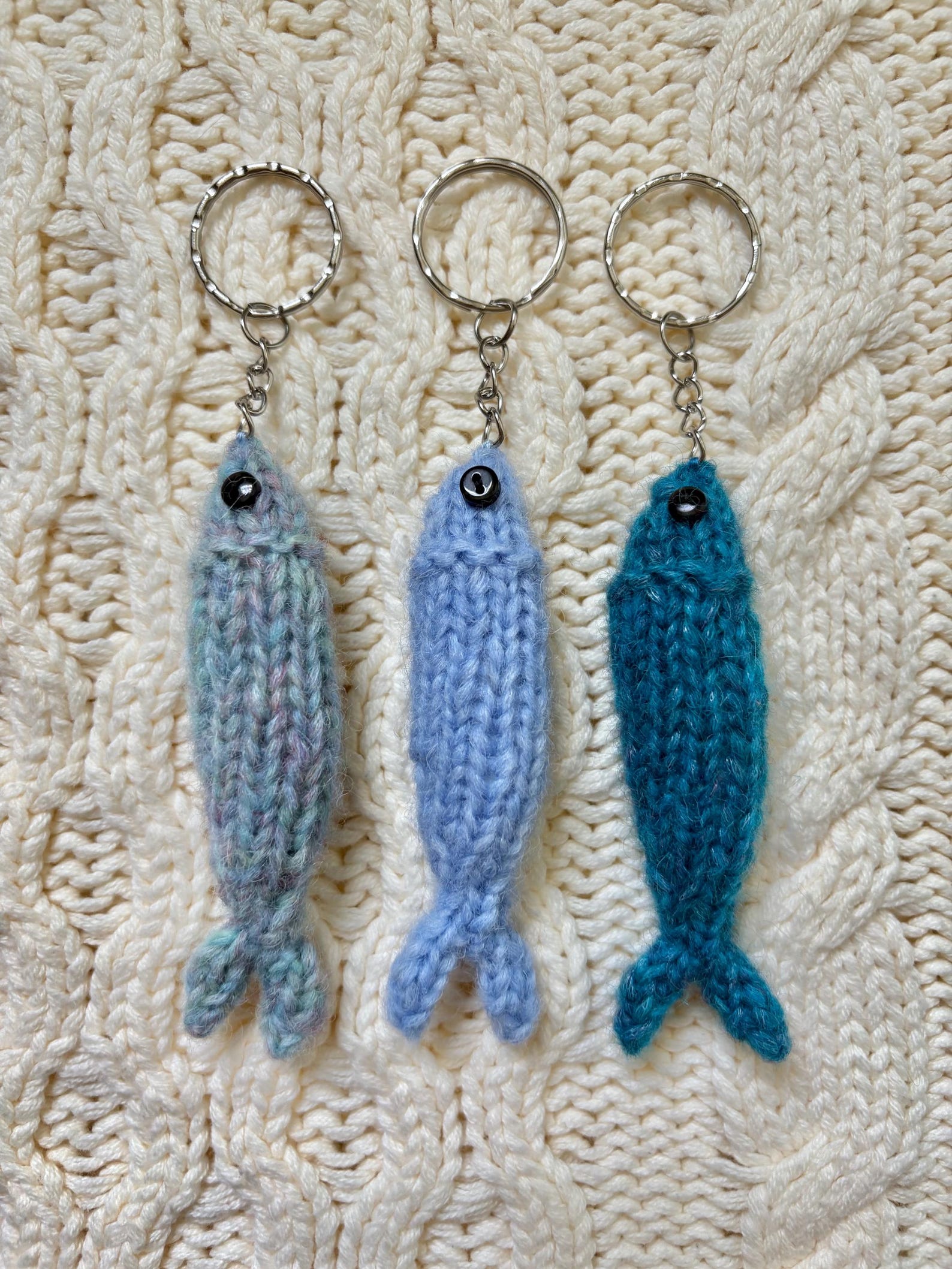 Hand Knit Anchovy Sardine Keychain - Bag Charm - Fisherman Core ...