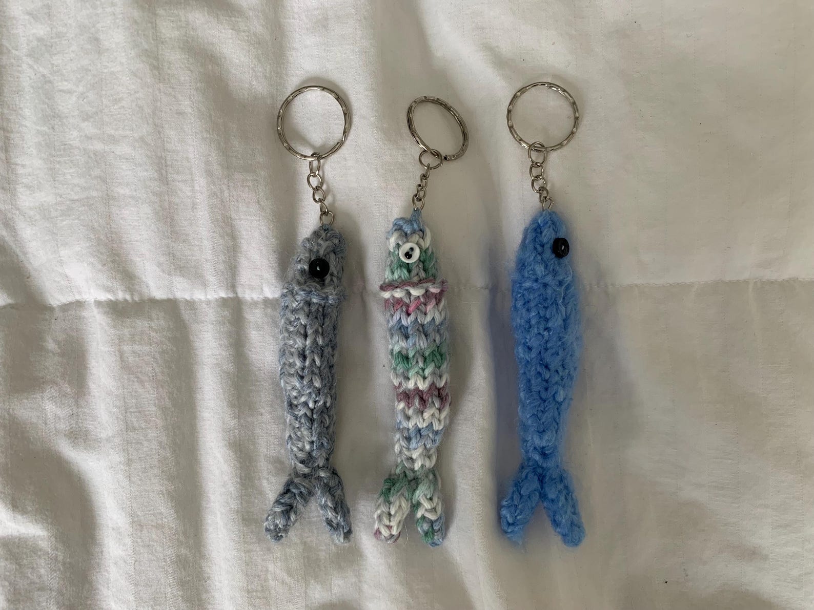 Hand Knit Anchovy Sardine Keychain - Bag Charm - Fisherman Core ...