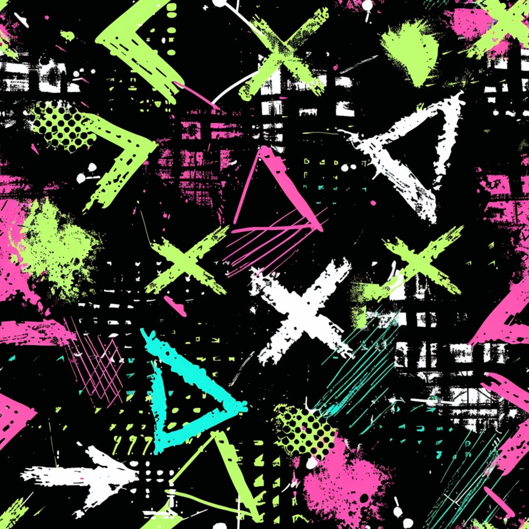 Toxic Crossfire – Neon Graffiti Seamless Pattern - Etsy