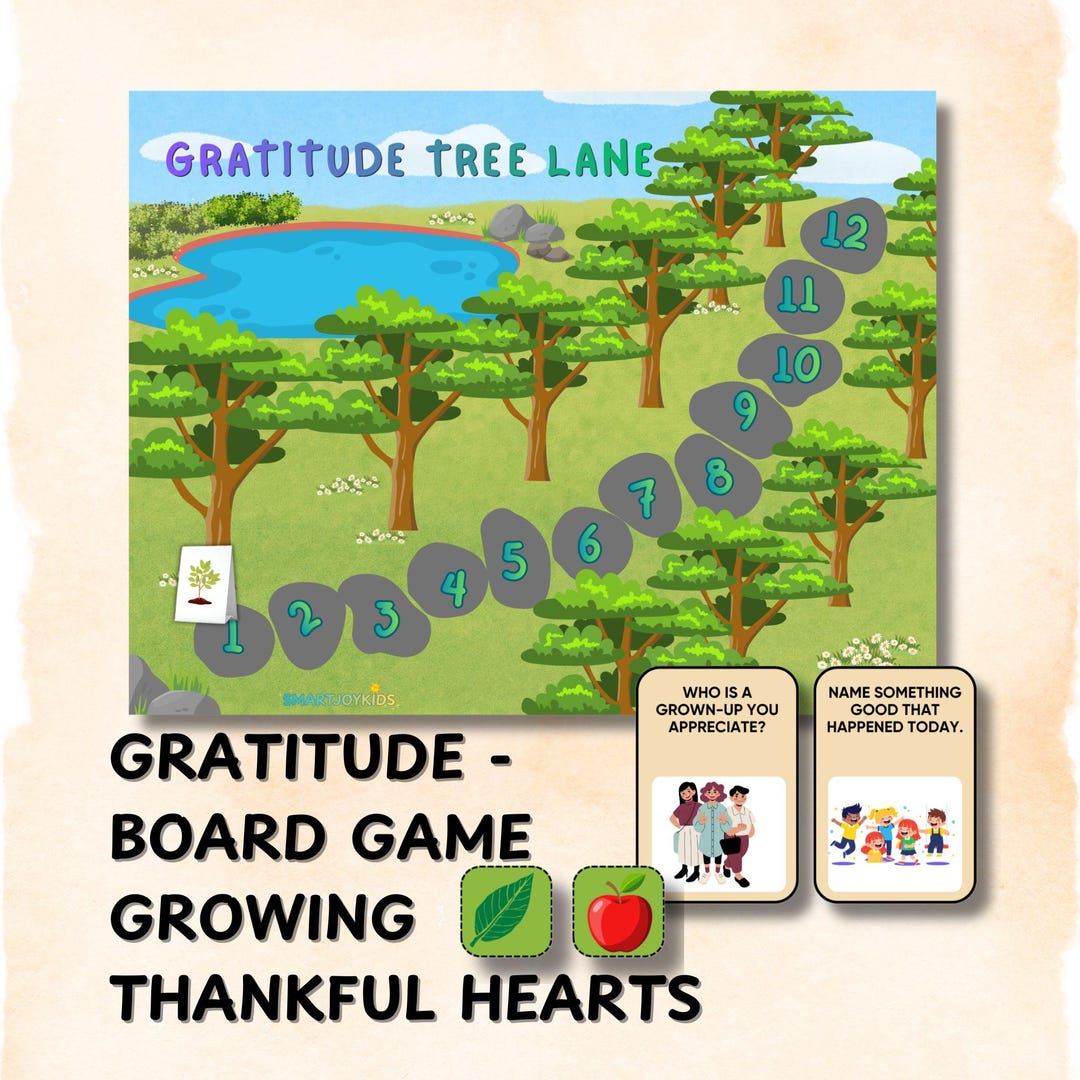 Gratitude Tree Board Game for Preschool | Thankfulness & Appreciation ...