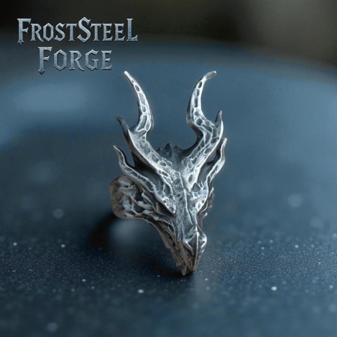 Dragon Ring Stainless Steel Viking Gothic Jewelry, Dark Fantasy Dragon ...
